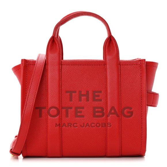 Marc Jacobs | Bags | Authentic Marc Jacobs Red Leather Small Tote Bag ...